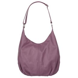 Shopper CLUTY, Damen, Gr. B/H/T: 31cm x 28cm x 7cm onesize, lila (violett), Leder, leicht gl&auml;nzend, unifarben, Taschen Shopper, echt Leder, Made in Italy