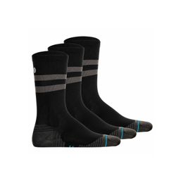 Kurzsocken Stance "Socken Franchise UL Crew 3er Pack", Damen, Gr. 43-47, schwarz, Obermaterial: 79% Nylon NY. 12% Polyester PES. 6% Elasthan EL. 3% Baumwolle CO., Socken Kurzsocken