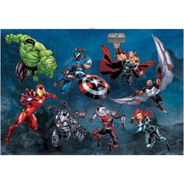 Wandtattoo Komar "Avengers Action - Gr&ouml;&szlig;e 100 x 70 cm", bunt, B:100cm H:70cm, Folie, Wandtattoos, Wandtattoo, selbstklebend, Wandsticker, Kinderzimmer