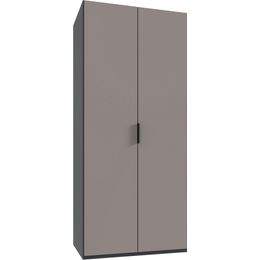 Kleiderschrank wimex "Oxford by fresh to go, in 3 Breiten, Made in Germany", grau (grafit, saharagrau), B:100cm H:236cm T:58cm, Holzwerkstoff, Schr&auml;nke, Kleiderschrank, mit hochwertigen Faltt&uuml;ren f&uuml;r den perfekten &Uuml;berblick