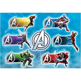 Wandtattoo Komar "Avengers Plates - Gr&ouml;&szlig;e 100 x 70 cm", bunt, B:100cm H:70cm, Folie, Wandtattoos, Wandtattoo, selbstklebend, Wandsticker, Kinderzimmer