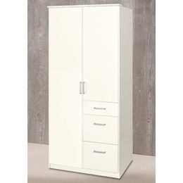 Kleiderschrank wimex "Click", wei&szlig; (wei&szlig; uni), B:90cm H:199cm T:58cm, Schr&auml;nke, Kleiderschrank, ohne Spiegel