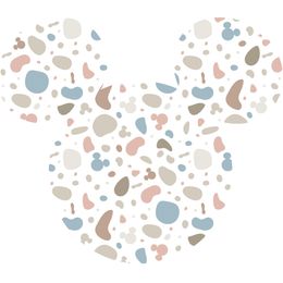Wandtattoo Komar "Mickey Head Terrazzo Bambino - Gr&ouml;&szlig;e 125 x 125 cm", bunt (pastell), B:125cm H:125cm T:0,1cm &Oslash;:125cm, Folie, Wandtattoos, Wandtattoo, rund und selbstklebend