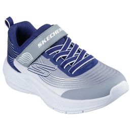 Sneaker Skechers "MICROSPEC ADVANCE", Jungen, Gr. 31, blau (navy, grau), Lederimitat, Textil, Schuhe Sneaker, Klettschuh in cooler Farbkombination, Gr&ouml;&szlig;enschablone zum Download