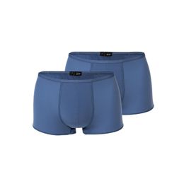 Boxershorts HOM "Boxershort 2er Pack", Herren, Gr. L, blau (midblau), Obermaterial: 76% Polyamid PA. 24% Elasthan EL., Unterhosen Boxershorts