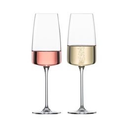 Sektglas ZWIESEL GLAS "Sektgl&auml;ser Vivid Senses 388 ml 2er Set transparent", bunt (transparent), 2 tlg., Glas, Trinkgef&auml;&szlig;e, Sektglas