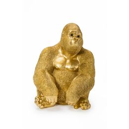 Dekofigur KARE DESIGN "Deko Figur Monkey Gorilla Side Medium", gold (goldfarben), B:30cm H:38,5cm T:28cm, Polyresin, Dekofiguren, Dekofigur