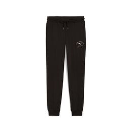 Trainingshose Puma "CLASS BETTER SWEATPANTS FL CL", Herren, Gr. M, N-Gr, schwarz (Puma schwarz), Fleece, Obermaterial: 66% Baumwolle, 34% Polyester, bedruckt, regular fit normal, Hosen Trainingshose, sportlicher Stil, mit Eingrifftaschen, pflegeleicht, Regular Fit
