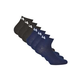 Kurzsocken Fila "Socken 6er Pack", Damen, Gr. 39-42, schwarz (schwarz, blau), Obermaterial: 75% Baumwolle CO. 23% Polyester PES. 2% Elasthan EL., Socken Kurzsocken