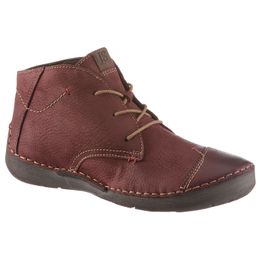 Schn&uuml;rboots Josef Seibel "Fergey 18", Damen, Gr. 35, rot (bordeaux), Nubukleder, used, Schuhe Schn&uuml;rboots, Komfortschuh mit Wechselfu&szlig;bett