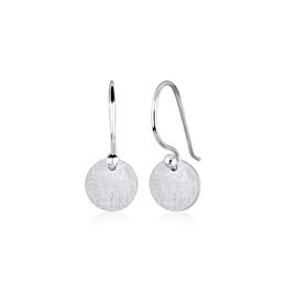Paar Ohrh&auml;nger Elli "Ohrringe Ohrh&auml;nge Pl&auml;ttchen Kreis Matt 925 Silber" Gr. 21, silber, Ohrringe, Damen, ohne Stein, Silber 925 (Sterlingsilber), Paar Ohrh&auml;nger