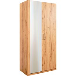 Dreht&uuml;renschrank Priess "Lindau", beige (astkernbuchefarben), B:94cm H:193cm T:54cm, Holzwerkstoff, Schr&auml;nke, Dreht&uuml;renschrank