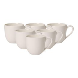 Villeroy & Boch Espressotasse VILLEROY & BOCH "Mokka- / Espressotassen For Me 70 ml 6er Set wei&szlig;", wei&szlig;, Porzellan, Trinkgef&auml;&szlig;e, Espressotasse