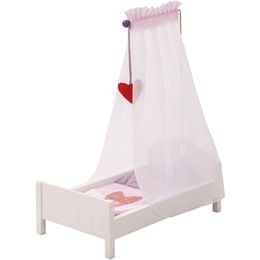 Puppenbett Roba "Fienchen", rosa (wei&szlig;, rosa), Puppenm&ouml;bel, KinderB:30cm H:22cm T:52cm, Puppenbett, mit Himmel, B:30cm H:22cm T:52cm