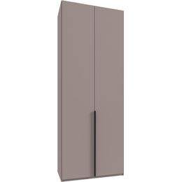 Kleiderschrank wimex "Mugano,in 5 Breiten,2 H&ouml;hen,2 Tiefen, viele Farben, Made in Germany", schwarz (saharagrau, griffe schwarz), B:90cm H:236cm T:40cm, Holzwerkstoff, Schr&auml;nke, Kleiderschrank, mit langen Griffen aus Metall, mit oder ohne Spiegel