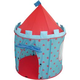 Spielzelt Roba "Ritterburg", blau (blau, rot), Spielzelte, KinderH:135cm &Oslash;:105cm, Spielzelt, inklusive Tasche, H:135cm &Oslash;:105cm