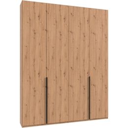 Kleiderschrank wimex "Mugano,in 5 Breiten,2 H&ouml;hen,2 Tiefen, viele Farben, Made in Germany", schwarz (artisan, eiche nachbildung, griffe schwarz), B:180cm H:236cm T:40cm, Holzwerkstoff, Schr&auml;nke, Kleiderschrank, mit langen Griffen aus Metall, mit oder ohne Spiegel