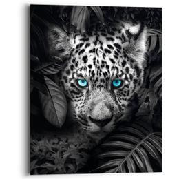 Holzbild Reinders "Blue Eyed Leopard", schwarz (farbe bild(er): schwarz, wei&szlig;), B:40cm H:50cm T:2cm, MDF, Bilder, Holzbild