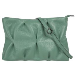 Umh&auml;ngetasche CLUTY, Damen, Gr. B/H/T: 24cm x 20cm x 5cm onesize, gr&uuml;n, Leder, leicht gl&auml;nzend, unifarben, Taschen Umh&auml;ngetasche, echt Leder, Made in Italy