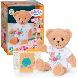 Pl&uuml;schfigur Baby Born "Singender Teddy, Deutsch", bunt, Pl&uuml;schfiguren, KinderB:20cm H:43cm T:17cm, Pl&uuml;schfigur, B:20cm H:43cm T:17cm