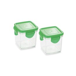 Auffangbeh&auml;lter Genius "Nicer Dicer Quick", gr&uuml;n (transparent, gr&uuml;n), B:7,3cm H:7,2cm, Lebensmittelaufbewahrungsbeh&auml;lter, Auffangbeh&auml;lter, verschlie&szlig;en und luftdicht aufbewahren