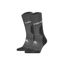 Kurzsocken Head "Socken Hiking All Climates Crew 2P 2er Pack", Damen, Gr. 43-46, grau, Obermaterial: 72% Baumwolle CO. 20% Polyester PES. 6% Polyamid PA. 2% Elasthan EL., Socken Kurzsocken