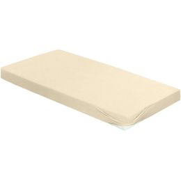 Spannbettlaken Bierbaum "Jersey", beige (natur), 1 Stk., Jersey, 180-200x190-220 30cm, Jersey, Obermaterial: 95% Baumwolle, 5% Elasthan, Bettlaken, Spannbettlaken, 95 % Baumwolle und 5 % Elasthan f&uuml;r optimale Weichheit und Dehnbarkeit