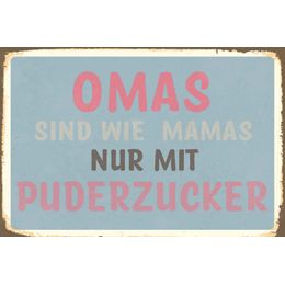 Metallbild queence "Puderzucker V", rosa (farbe bild(er): rosa), B:30cm H:20cm, Metall, Stahl, Bilder, Metallbild, Stahlschild, Blechschild, Spr&uuml;che, Texte, witzig, Oma, Mama