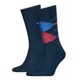 Socken Tommy Hilfiger "TH MEN SOCK CHECK 2P", Herren, Gr. 47-49, tommy original, Baumwollmischung, normal, Socken Socken, mit klassischem Argyle-Design