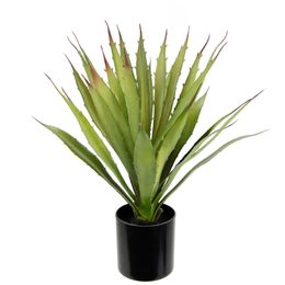 Kunstpflanze I.GE.A. "K&uuml;nstliche Agave Aloe Vera im Topf Kunstpflanze", gr&uuml;n, B:16cm H:38cm L:16cm, Kunststoff, Kunstpflanzen, Kunstpflanze, Kaktus Kakteen