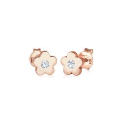 Paar Ohrstecker Elli "Ohrringe Kinder Blume Kristall 925 Silber" Gr. 6, rosa (rosegold), Ohrringe, M&auml;dchen, 6, ohne Stein, Silber 925 (Sterlingsilber), Paar Ohrstecker
