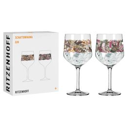 Glas Ritzenhoff "Gin-Gl&auml;ser Schattenfauna 720 ml 2er Set transparent", bunt (transparent), 2 tlg., Glas, Trinkgef&auml;&szlig;e, Glas
