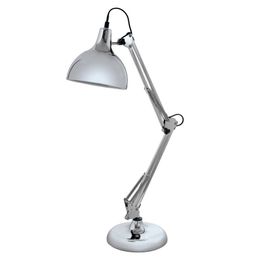 Eglo Tischleuchte "BORGILLIO", grau (chrom), 1, &Oslash; 19cm H: 80cm, 1 Stk., Leuchten, Vintage Schreibtischlampe aus Stahl, E27, inkl. Schalter, Tischleuchte