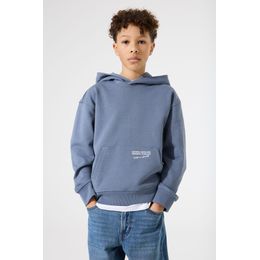Hoodie Garcia, Jungen, Gr. 140/146, jay blau, Sweatware, Obermaterial: 100% Baumwolle, bedruckt, regular fit normal, ohne Ausschnitt, Rippb&uuml;ndchen, Sweatshirts Hoodie, mit Kapuze