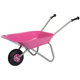Schubkarre Rolly Toys "rollyMetallschubkarre, silber/pink", pink (pink, silber), Schubkarren, KinderB:38cm H:41cm T:80cm, Kunststoff, Metall, Schubkarre, f&uuml;r Kinder; Made in Europe, B:38cm H:41cm T:80cm, Topseller