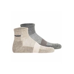 Kurzsocken Salomon "Socken EVASION ANKLE 2P 2er Pack", Damen, Gr. 45-47, grau, Obermaterial: 75% Baumwolle CO. 22% Polyamid PA. 3% Elasthan EL., Socken Kurzsocken