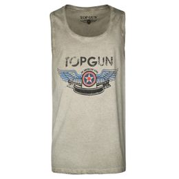 Yogatop Top Gun "Tank Top Flap TG20191066", Herren, Gr. S, gr&uuml;n (olive), Obermaterial: 100% Baumwolle CO., Tops Yogatop