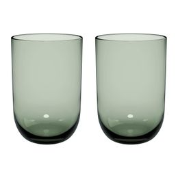 Longdrinkglas "Longdrinkbecher Like Glass 385 ml 2er Set", gr&uuml;n (sage), 2 tlg., Glas, LIKE. BY VILLEROY & BOCH, Trinkgef&auml;&szlig;e, Longdrinkglas