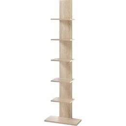 B&uuml;cherregal BEGA OFFICE "Wall", braun (eiche sonoma), B:50cm H:180cm T:23cm, Holzwerkstoff, Regale, B&uuml;cherregal, mit 6 Abstellfl&auml;chen, 50x180 cm