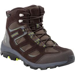 Wanderschuh Jack Wolfskin "VOJO 3 TEXAPORE MID M", Herren, Gr. 42,5, schwarz braun, lime, Synthetik, Textil, Schuhe Wanderschuh, Wasserdicht, Trekkingschuh