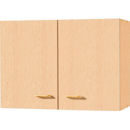 H&auml;ngeschrank KOCHSTATION "KS-Elster", braun (buchefarben), B:80cm H:57cm T:34cm, Holzwerkstoff, Schr&auml;nke, H&auml;ngeschrank, Breite 80 cm