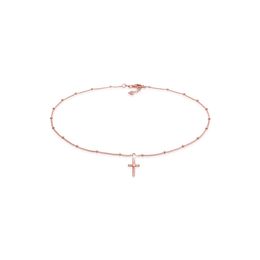 Choker Elli "Halskette Choker Kugelkette Kreuz Glaube 925 Silber" Gr. 36, rosa (rosegold), Halsketten, Damen, ohne Stein, Silber 925 (Sterlingsilber), Choker