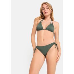 Triangel-Bikini LSCN BY LASCANA "Egitura", Damen, Gr. 46, Cup A/B, gr&uuml;n (olive), Polyamid, Strukturmuster, unifarben, Bikini-Sets Triangel-Bikini, aus Strukturware