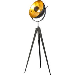OTTO HOME Stehlampe "Elenoire", gold (schwarz, goldfarben), 1, &Oslash; 40cm H: 148cm, Leuchten, H&ouml;he verstellbar, schwarz / goldfarben, Metallschirm &Oslash; 40 cm, Stehlampe