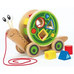 Nachziehtier HAPE "Schnecke", bunt, Nachziehspielzeug, BabyB:30cm H:19cm T:11cm, Holz, Nachziehtier, Schnurl&auml;nge 60 cm, B:30cm H:19cm T:11cm