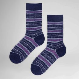 Socken Hudson "Socke Fancy Nordic", Damen, Gr. 35-38, blau (royal blau 0539), Obermaterial: 45% Polyamid PA. 20% Wolle WO. 16% Viskose CV. 14% Baumwolle CO. 4% Kaschmir WS., Socken Socken