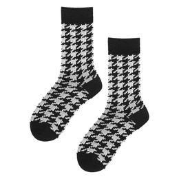 Socken Hudson "Socke Rough Check", Herren, Gr. 39-42, schwarz (schwarz 0005), Obermaterial: 47% Polyacryl PAN. 44% Wolle WO. 8% Polyamid PA. 1% Elasthan EL., Socken Socken