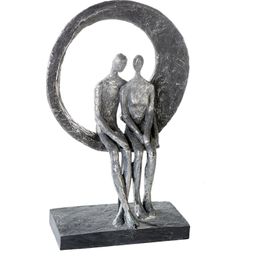 Dekofigur CASABLANCA BY GILDE "Skulptur Love Place, silber", silber (silberfarben), B:18cm H:30cm T:8cm, Polyresin, Dekofiguren, Dekofigur, silberfarben, Polyresin
