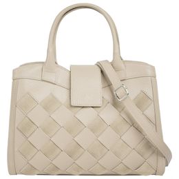 Henkeltasche Samantha Look, Damen, Gr. B/H/T: 33cm x 20cm x 8cm onesize, beige, Leder, Taschen Henkeltasche, echt Leder, Made in Italy