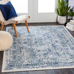 Teppich LIVABLISS "OTTAWA", blau, B:160cm H:9mm L:215cm, Kunstfaser, Teppiche, Teppich, Vintage Orientteppich, Kurzflor Boho Wohnzimmerteppich, L&auml;ufer